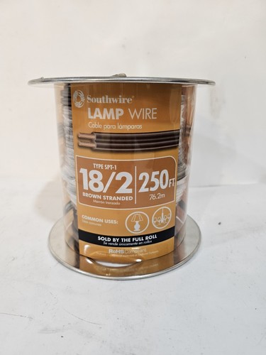 Southwire 250 ft. 18/2 Brown Stranded Type: SPT-1 Lamp Wire - Flexible ...