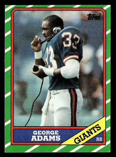 George Adams 1986 Topps Rookie Card #140 New York Giants | eBay