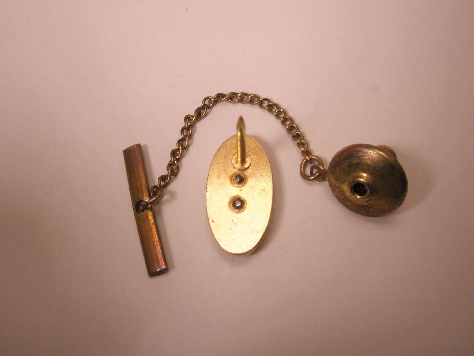 White Rhinestone Design Gold Tone Quality Vintage Tie… - Gem