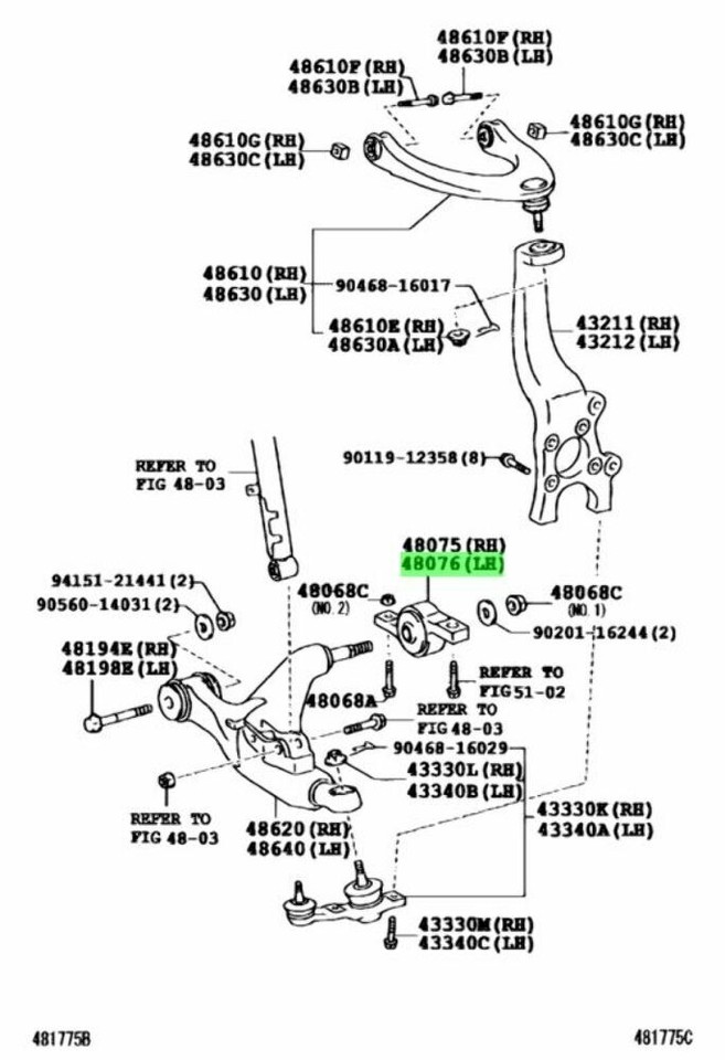 FACTORY LEXUS 2008-2014 IS F LOWER CONTROL ARM BRACKET LH NO.2 ...