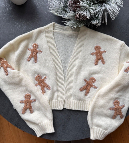 gingerbread man sweater beige small new without tags | eBay