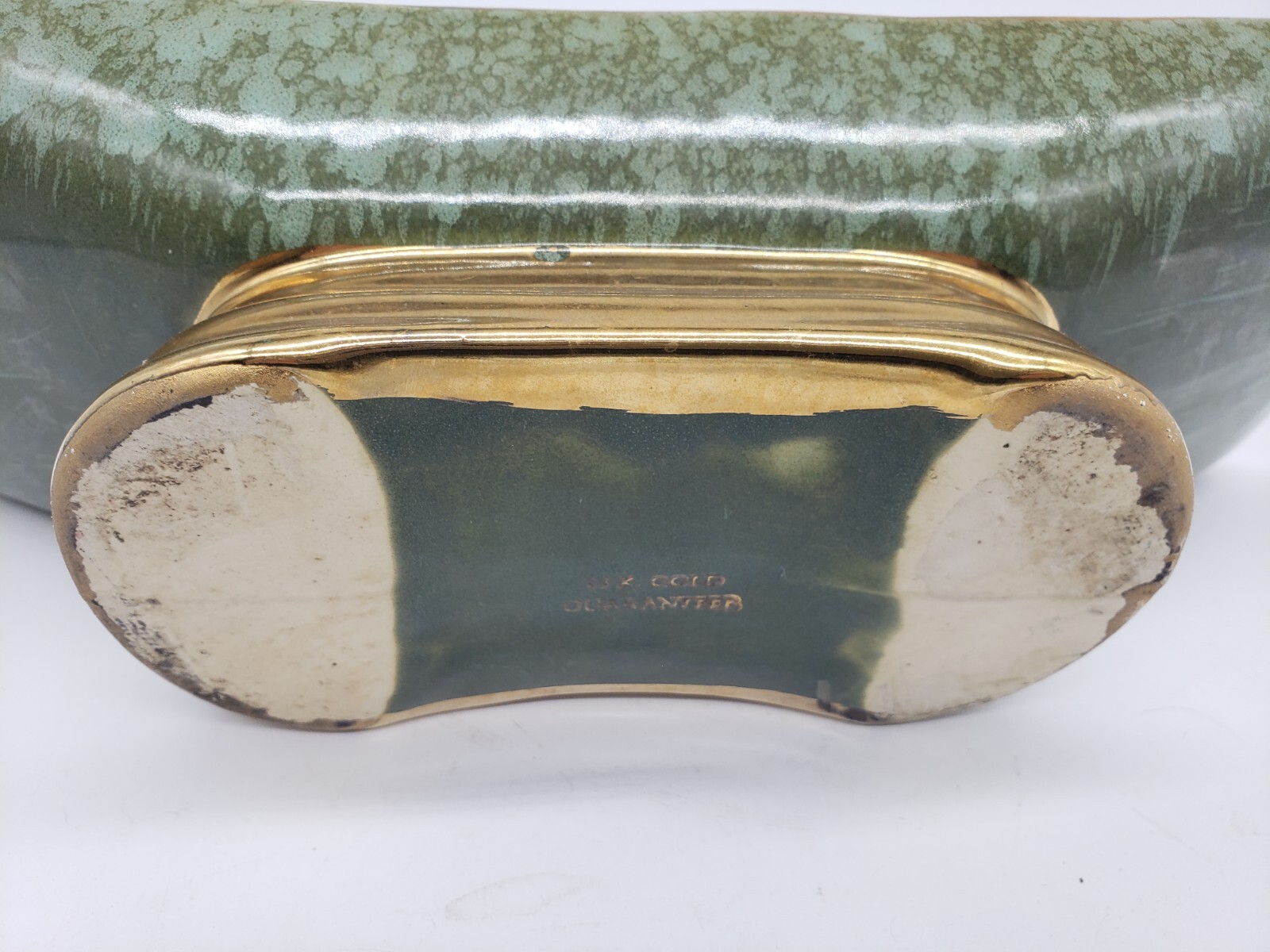 Retro Vintage 1970's Shafer 23k Gold Trim Art Pottery Planter Green T51 ...