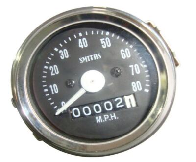VINTAGE BIKES REPLICA SMITH SPEEDOMETER 0-80 MPH 2 1/2"/60 MM DIA ...