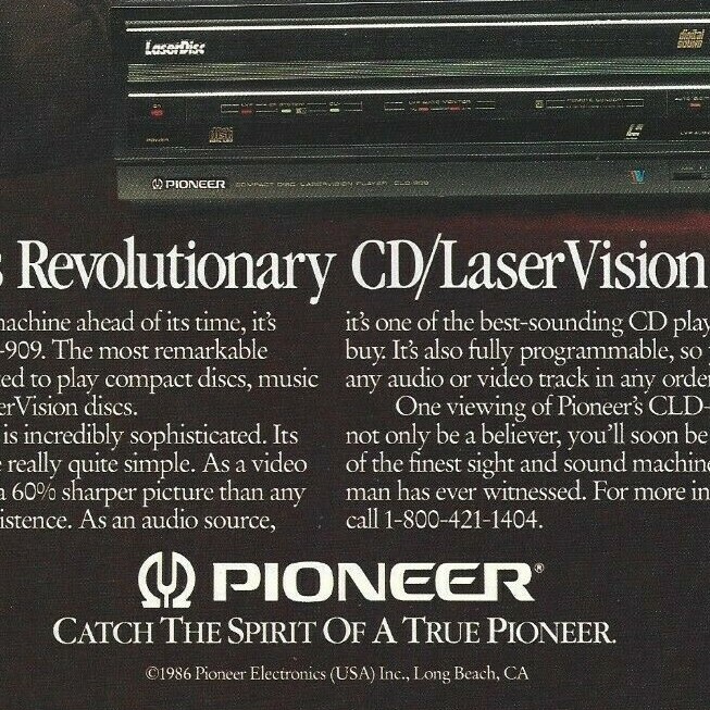 Pioneer LaserDisc Player Print Ad, Pioneer Magazine Ad, Laserdisc Ad ...
