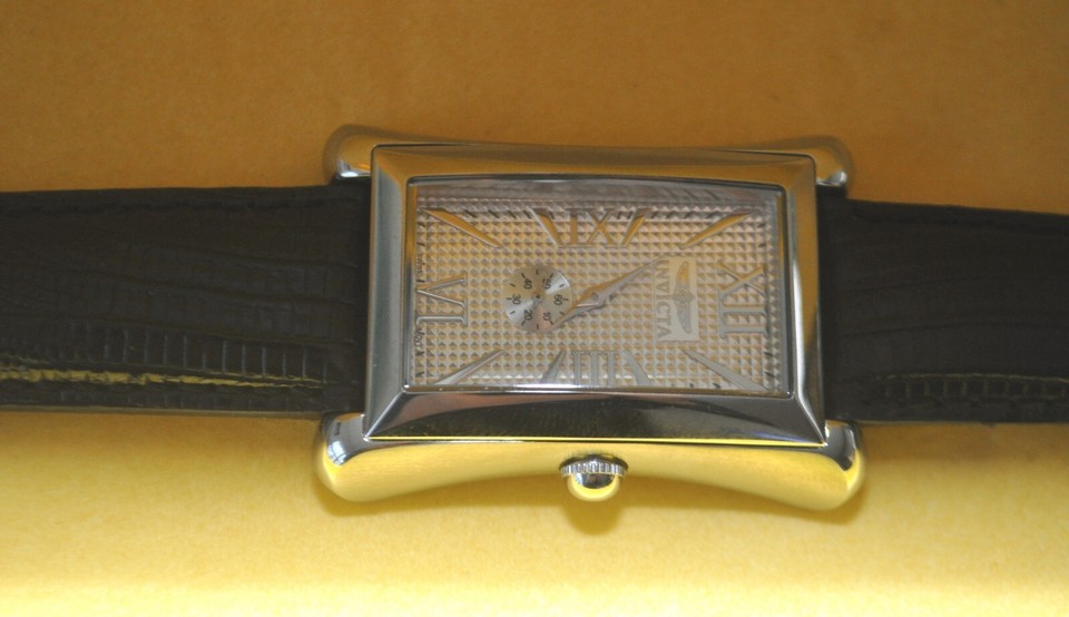 Rare INVICTA Limited Edition #3318 Sapphire Crystal Mens Rectangular ...