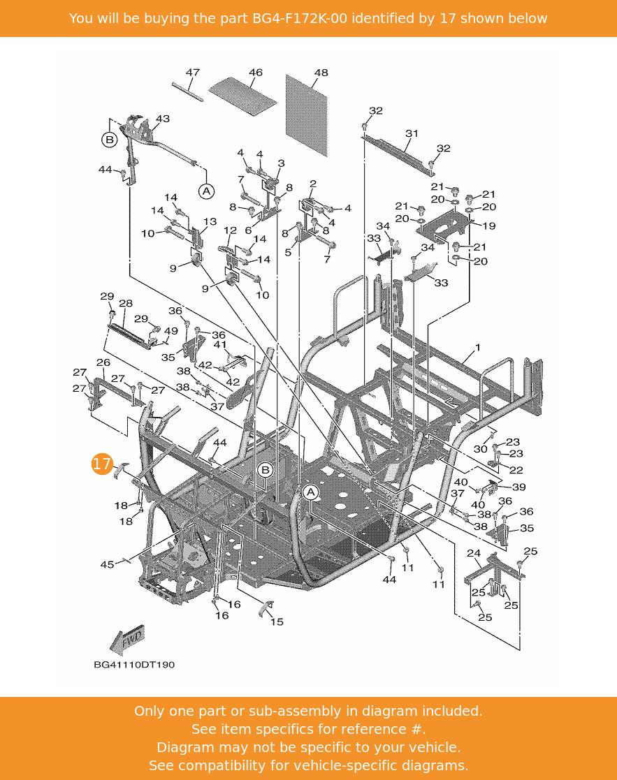 YAMAHA Bracket 1, BG4-F172K-00 OEM YXF850 YXE850 | eBay