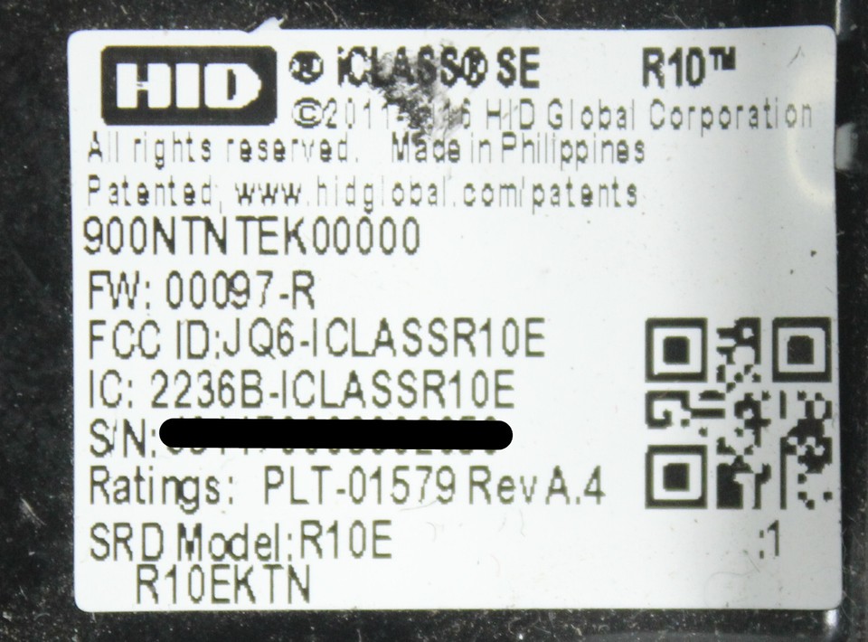 HID iCLASS SE R10 SMART READER 900NTNTEK00000-No Mounting 90 Day ...