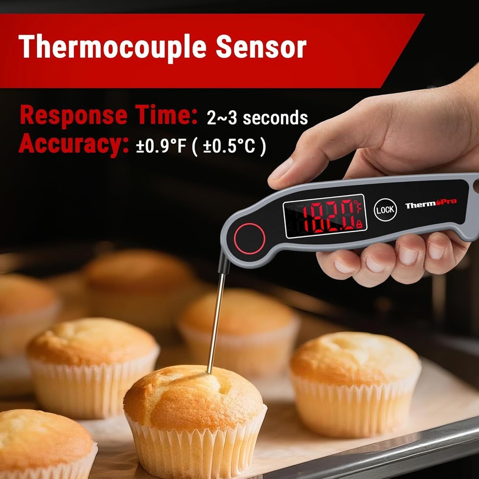 ThermoPro TP19 Waterproof Digital Meat Thermometer for Grilling with ...