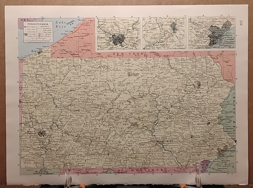 Old Vintage PENNSYLVANIA Atlas Map 1961 MSM Life Pictorial Atlas of the ...