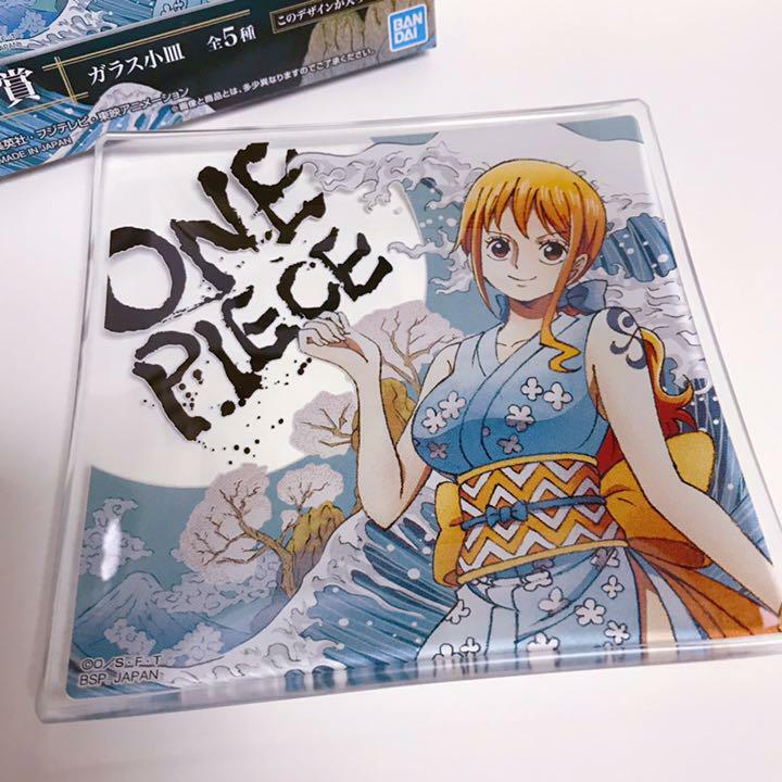 One Piece Wanokuni Small Dish Glass Plate 2 Set Okiku Nami Ichiban Kuji ...