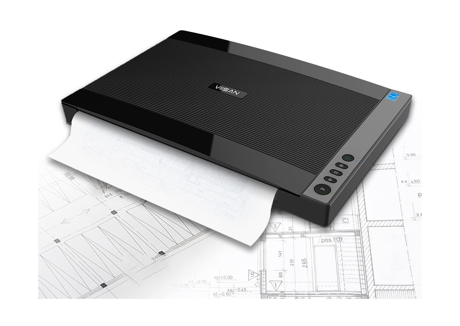 VIISAN 3120 A3 Large Format Flatbed Scanner, 1200 DPI, Scan 12" x 17 ...