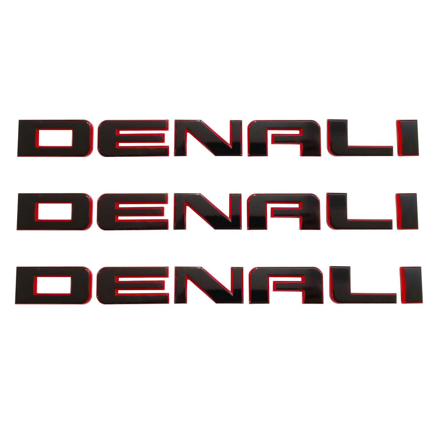 3x RedLine GMC Sierra "DENALI" Letter Emblems Badges Front Door/Rear ...