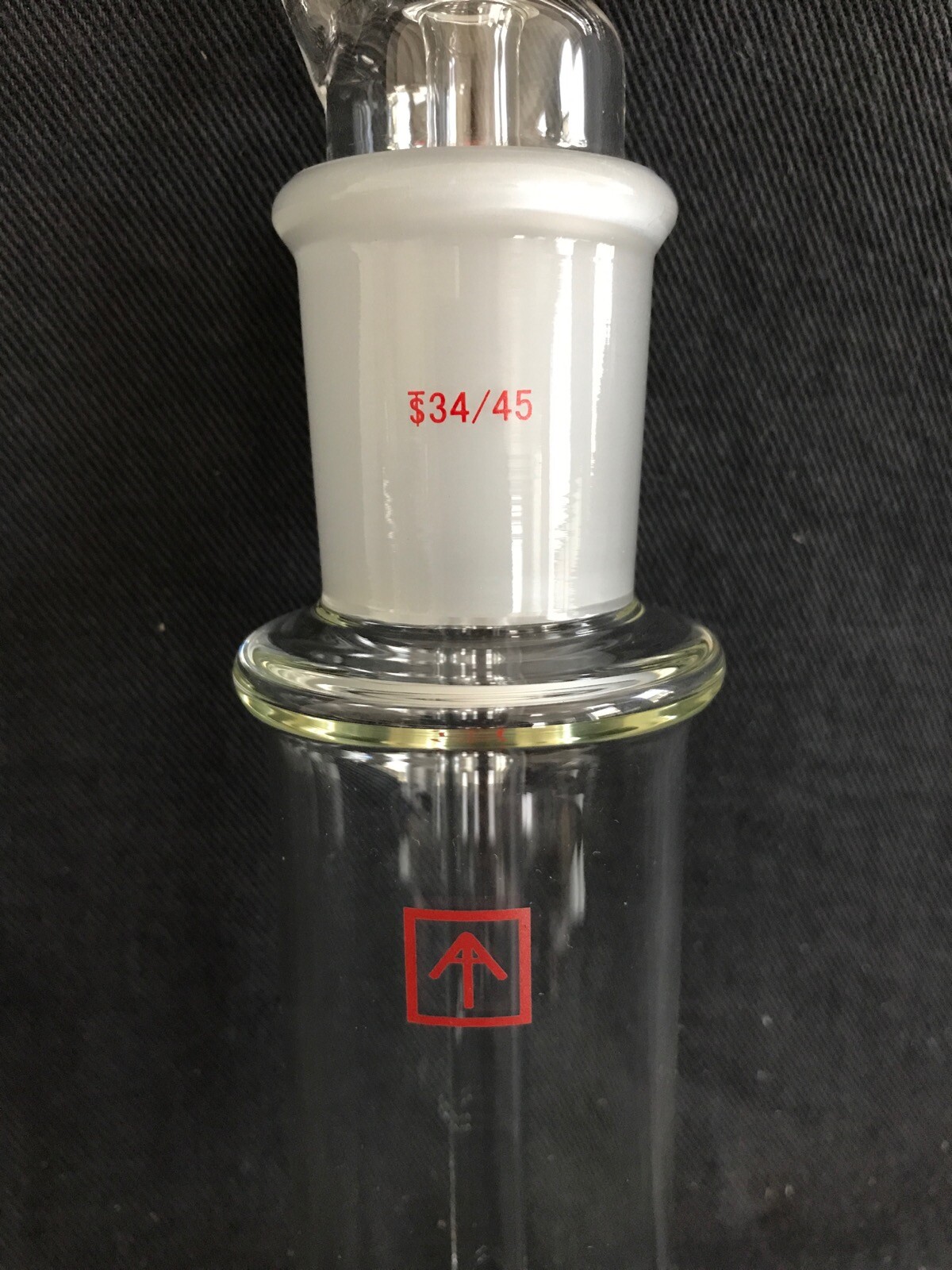 Lab 34/45 Two-Piece Glass Vacuum Trap w/ Hose Barb 50mm OD 6-3/4” Below ...