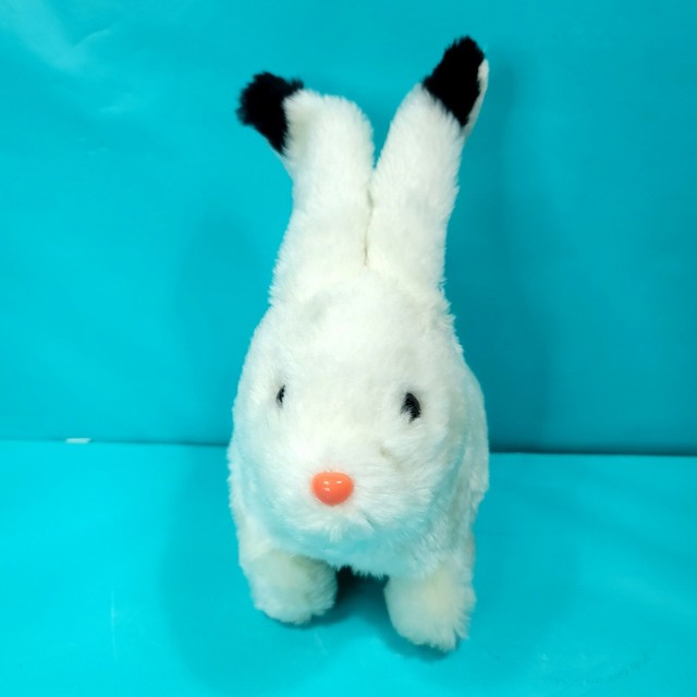 Vintage ROBBIE RABBIT Plush Bunny BO Toy Hops Squeaks DG63 IWAYA 1986 ...