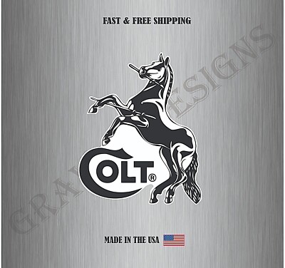 COLT FIREAMRS LOGO VINYL STICKER DECAL CAR TRUCK BUMPER US MADE WATER ...