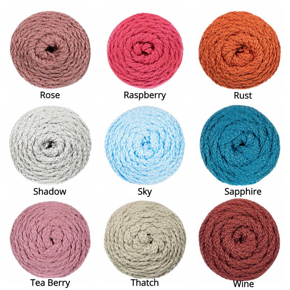 6MM Macrame Cord Bonnie Braid yarn rope 100yd rolls fusible colorfast ...