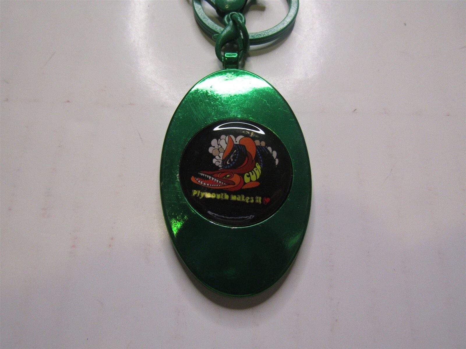 PLYMOUTH BARRACUDA 'CUDA RAPID TRANSIT LOGO GREEN CHROME METAL VINTAGE ...