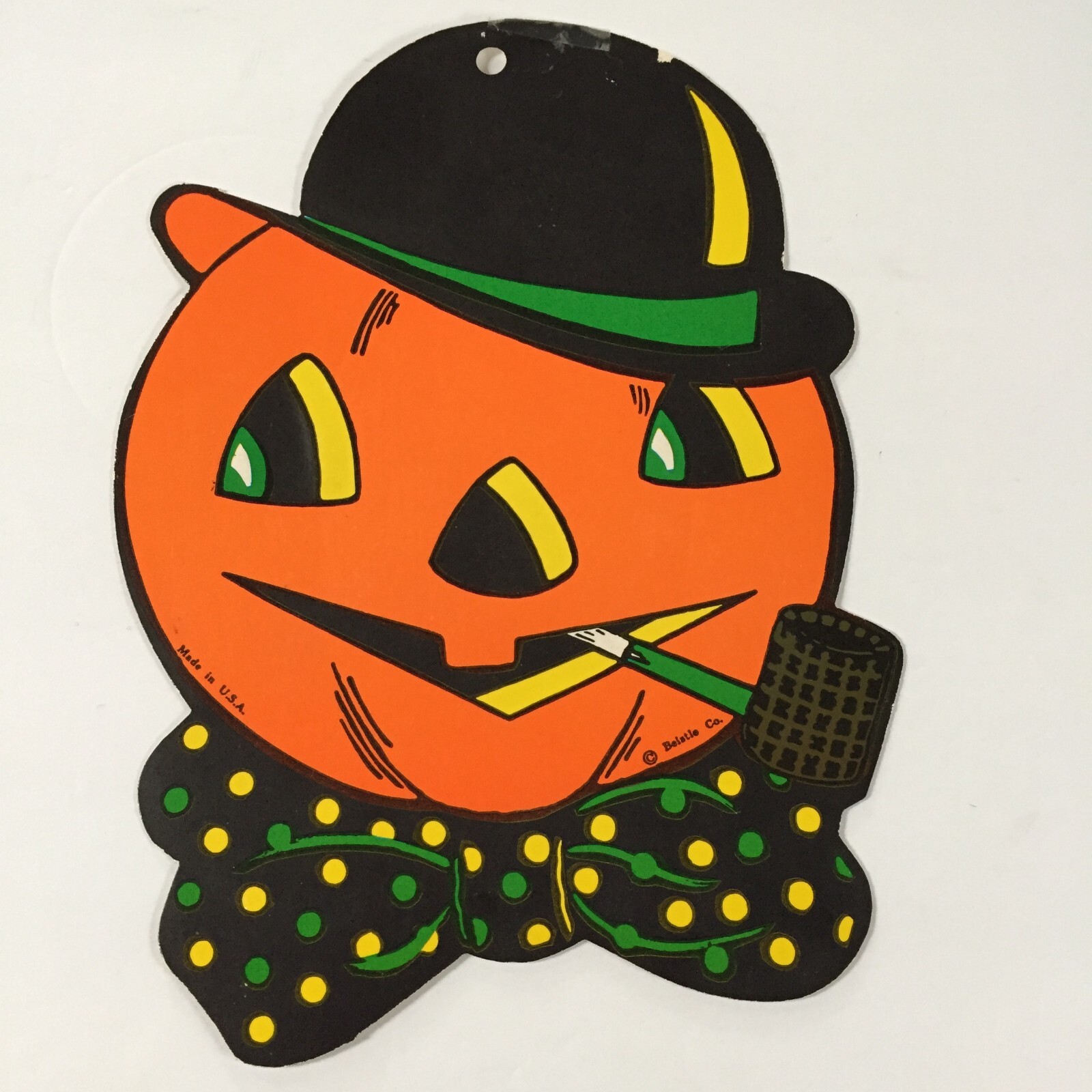 Vintage Beistle Co Halloween Pumpkin Diecut Cut Out Decoration USA Made ...