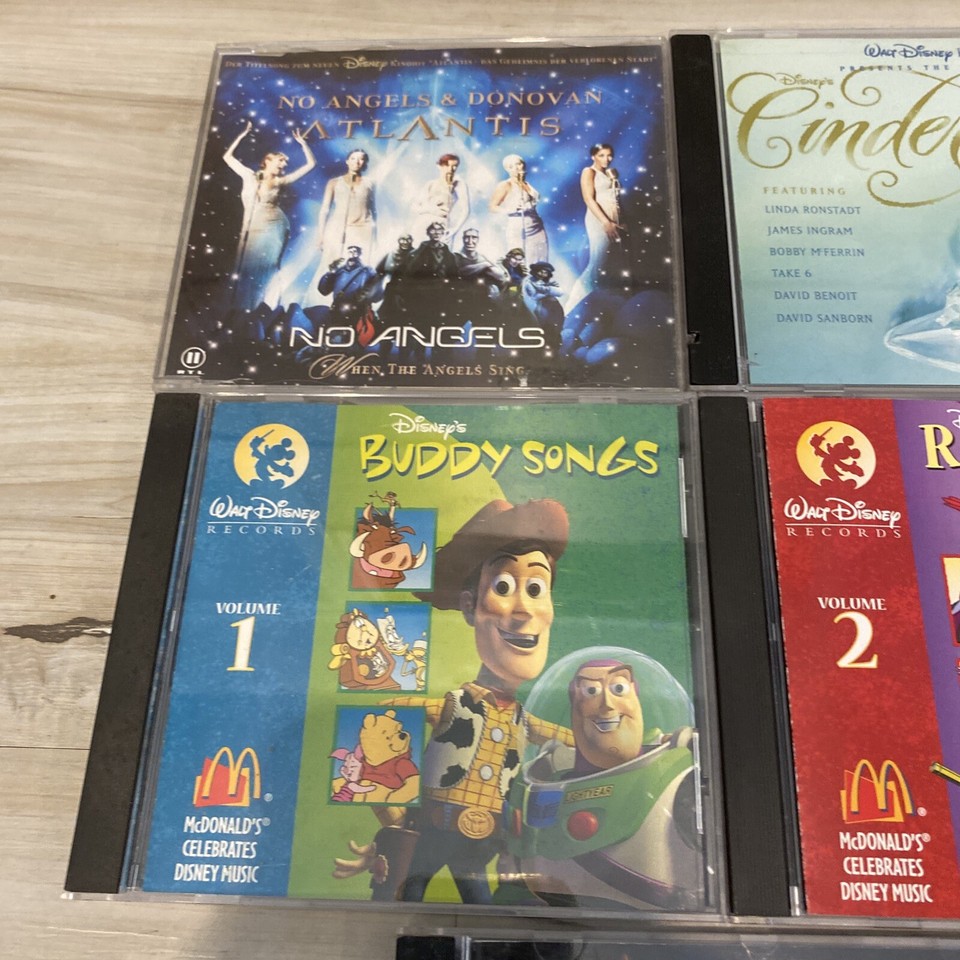 Disney CD LOT 5 Cinderella Buddy Songs Rascal Songs Atlantis IMPORT ...