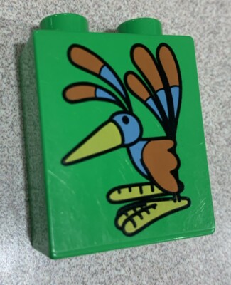 LEGO DUPLO Bird From Bob the Builder Green Bird TROPICAL ZOO Printed ...