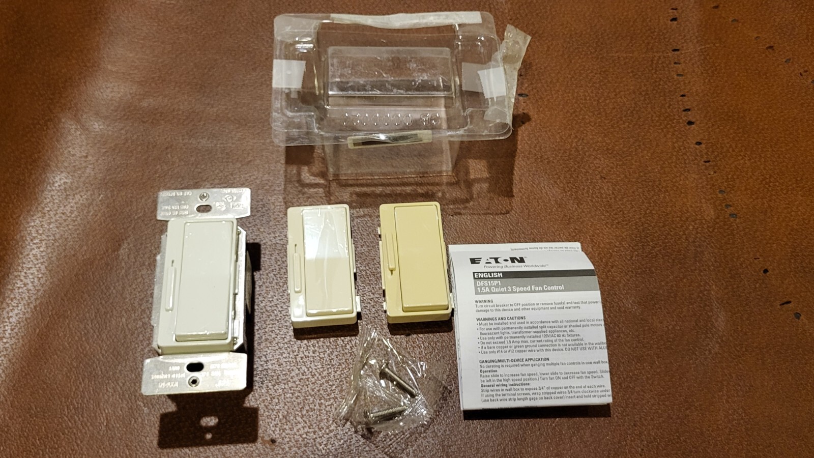 Eaton NSB DFS15P1-C2 Outlets 1.5A 120V 3 Colors Fan Speed Control ...