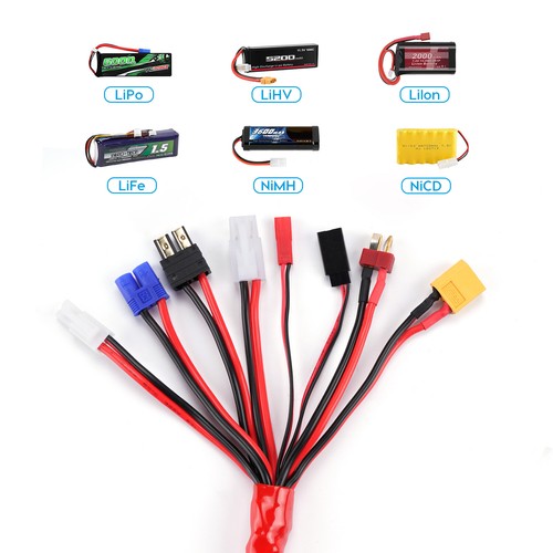 8 in 1 RC Lipo Battery Charger Adapter Connector Splitter Wire Convert ...