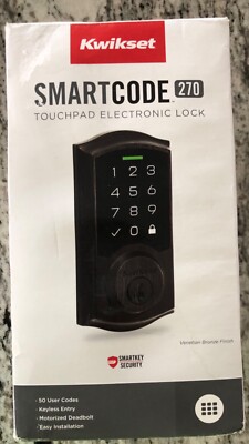 Kwikset SmartCode 270 Deadbolt Lock w/ Smartkey Touchpad - VENETIAN ...