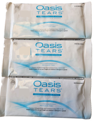 AUTHENTIC & NEW - OASIS TEARS - EYE DROPS - DRY EYES (30 VIALS) EXP. 06 ...