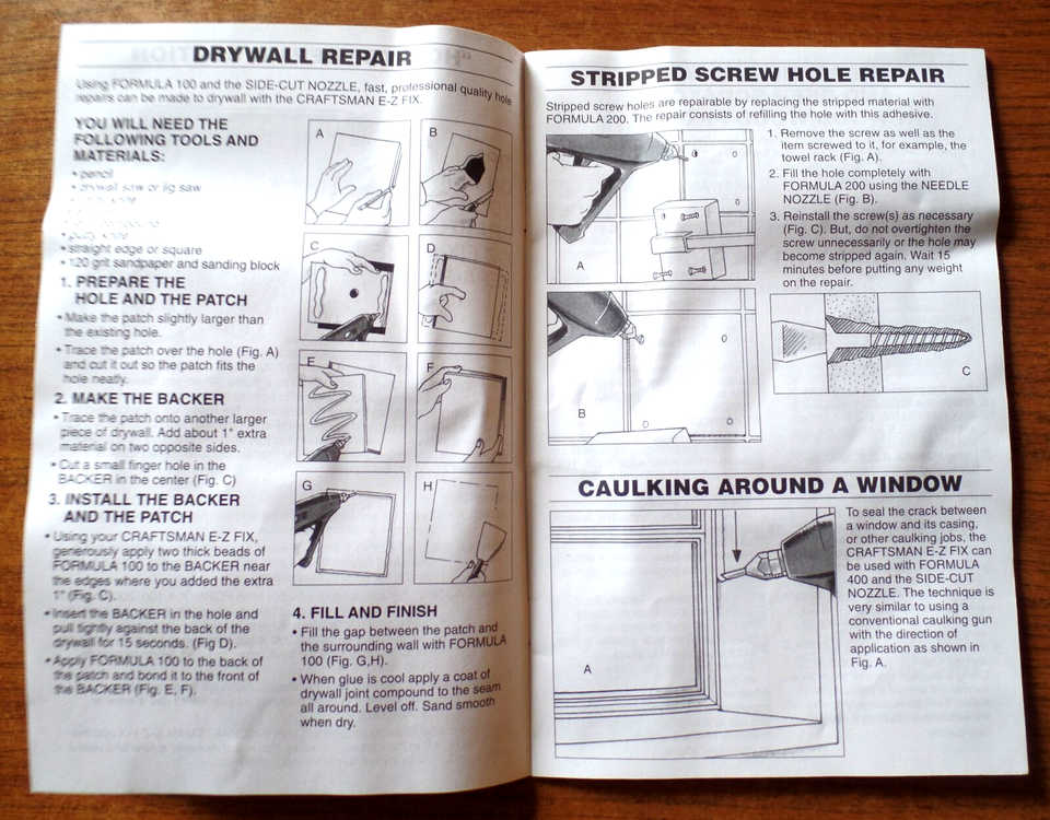 SEARS CRAFTSMAN E-Z FIX HOME REPAIR KIT Ideal For Most Any Repair In ...