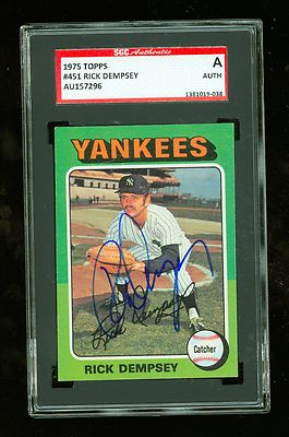 Rick Dempsey Vintage Autographed 1975 Topps Card #451 Yankees NM SGC ...