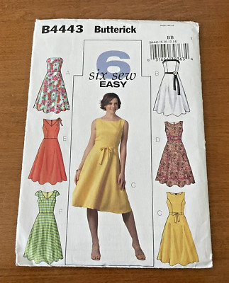 Butterick B4443 Misses Flared Dress Easy Sewing Pattern, Uncut, Size 8 ...