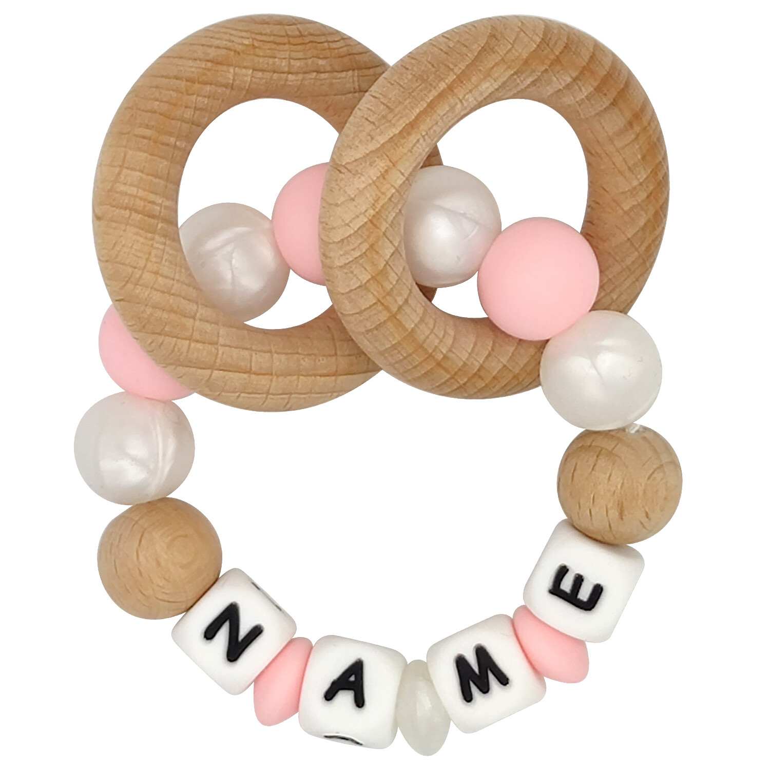 Personalised Name Teething Ring Rattle Toy Teether for Baby Girl Shower Gift | eBay