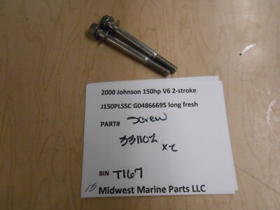 331102 Johnson 2000 150hp V6 J150PLSSC Outboard screws (2) T167 | eBay