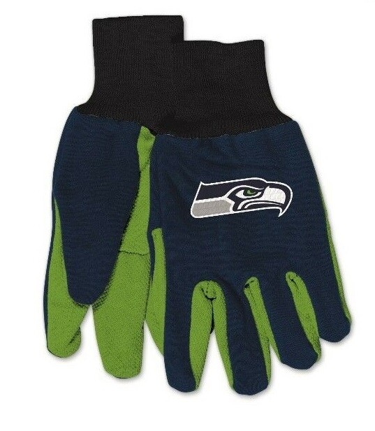 NWT NFL Seattle Seahawks No Slip Gripper Utility Work Gloves W/ Team ...