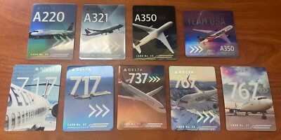 Delta Airlines Trading Cards 9-CARD LOT!!! SEE DESCRIPTION FOR CARD ...