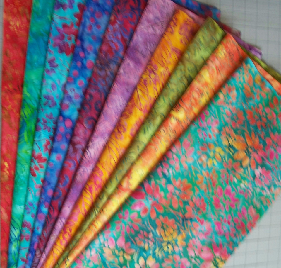 10 Batik Fat Quarters Bundle Multi colors Fabric Precut | eBay