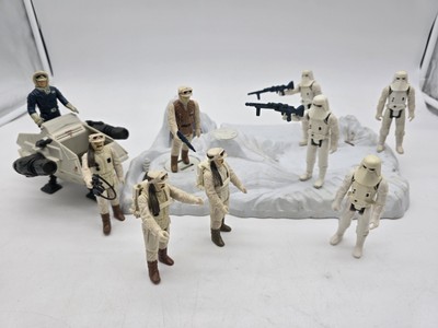 Vintage Star Wars Lot: Figures, Mini rig, Hoth Ice Base , Snowtroopers ...