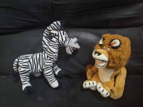 dreamworks madagascar 2 ty marty zebra and alex lion beanie babies ...
