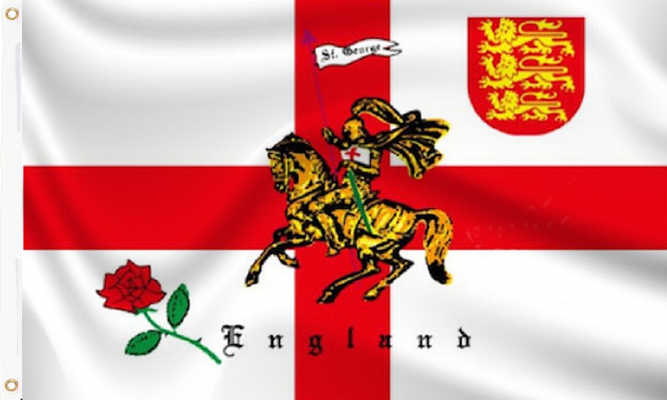 ENGLAND FLAG ST GEORGE CROSS 3x2 5x3 8x5 ft - St Georges Day Flag UK ...