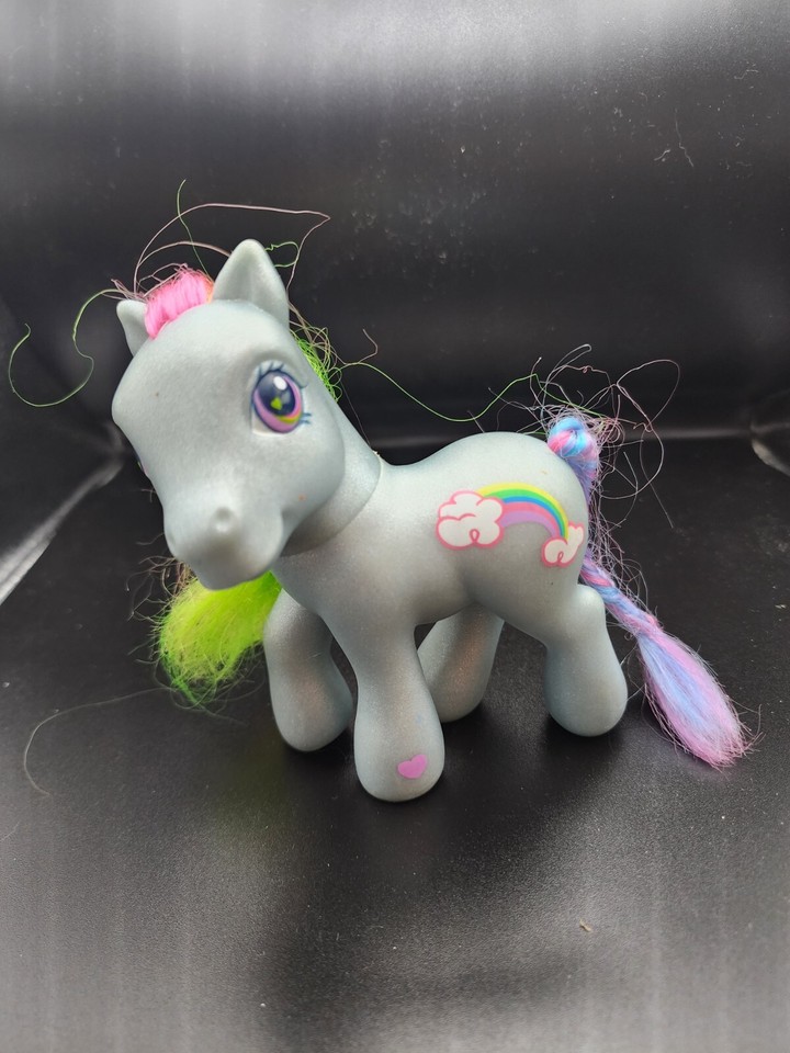 My Little Pony Rainbow Dash G3 Hasbro 2002 Blue Pony With Rainbow Cutie ...