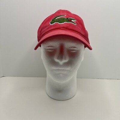Lacoste Unisex Solid Big Croc Cap Raspberry Adjustable Tan Leather ...