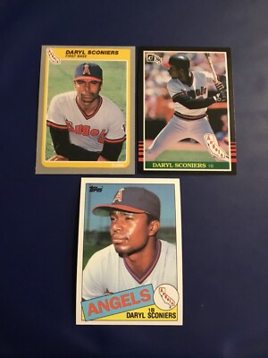 1985 Topps Fleer Donruss #312 #604 #620 DARYL SCONIERS Lot 3 Angels ...