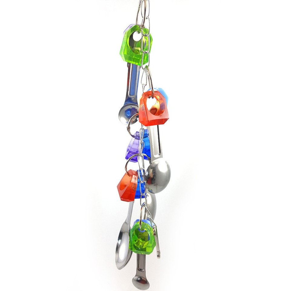 Spoon Delight Bird Toy Parrot Cage Toys Chewing Bite Toys for Parrot ...