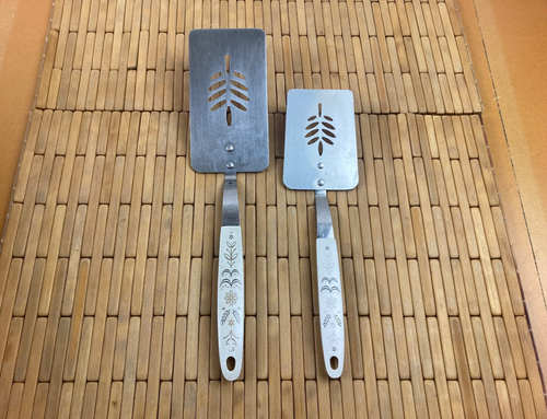 Pair of FLINT SLOTTED SPATULAS Short & Long Wheat Pattern Arrowhead | eBay