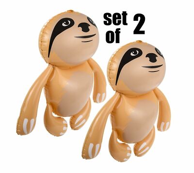 (Set of 2) 24" Tan Sloths - Monkey Inflatable - Inflate Up Toy Party ...