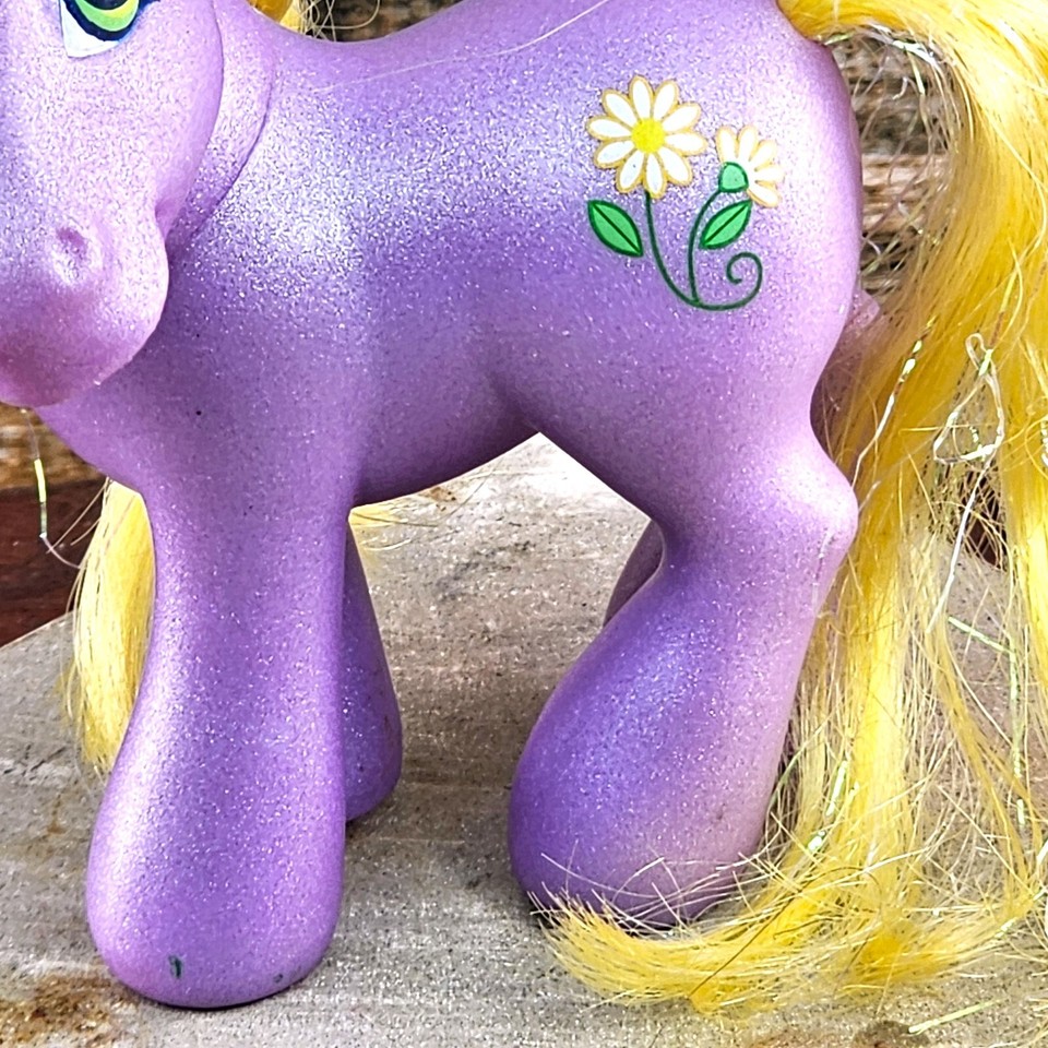 VTG MLP My Little Pony Daisy Jo Purple Pony Yellow Glitter Tinsel Hair ...