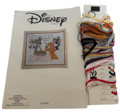 Disney Catalog Cross Stitch Pattern Lady and the Tramp Spaghetti Dinner ...