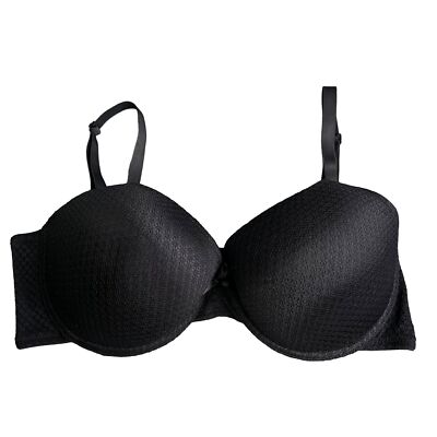 Laura Ashley Bra size 40D Black Light Padded Underwire Full Coverage ...