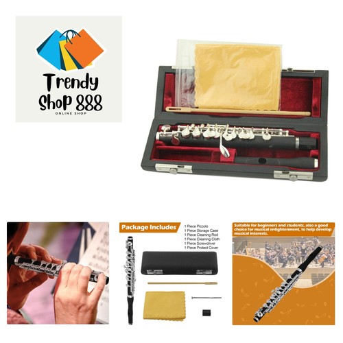 Segolike 1Set Piccolo Flute Instruments W/Wood Case Cleaning Cloth ...