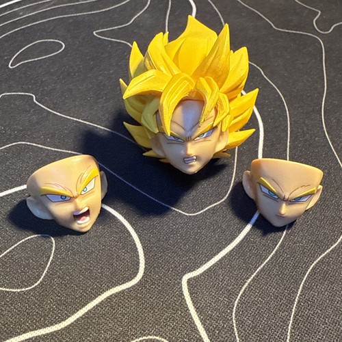 DBZ Figuarts Goku Super Saiyan Head Hair & Faces Custom Fodder Body ...